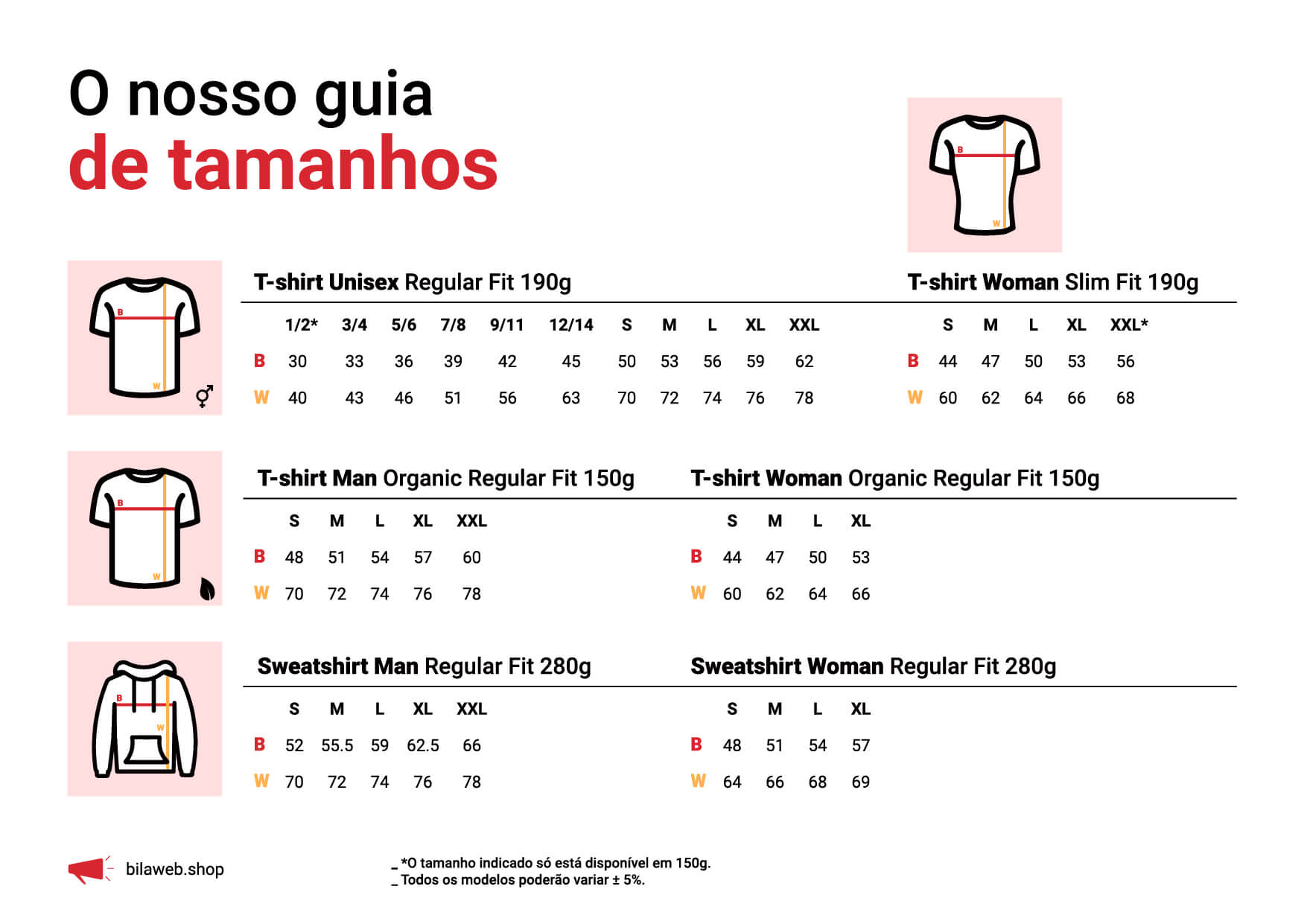 Guia de Tamanhos · bilaweb.shop